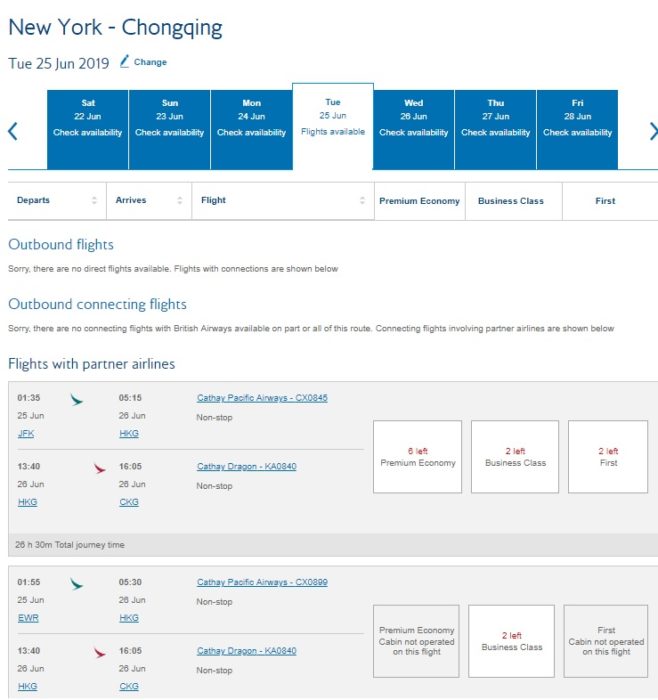 It's Back! Cathay Pacific's Business Class Award Again Bookable With ...
