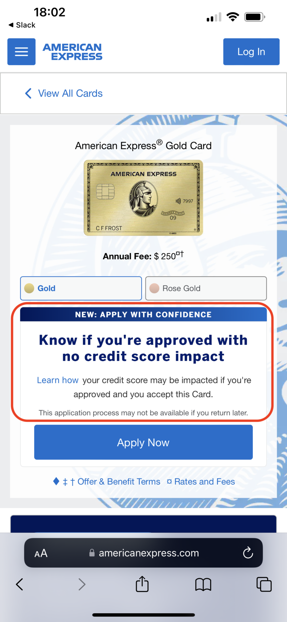 AmEx New Feature: Apply With Confidence - US Credit Card Guide