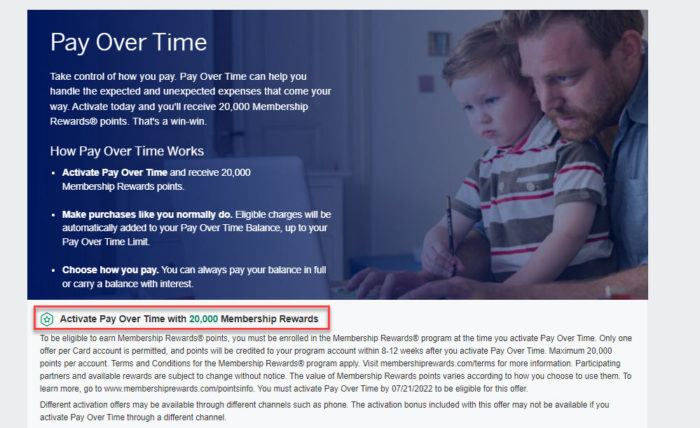 Amex 卡注册 Pay Over Time 最高送 20k MR 点 (Targeted)【2025.2 更新：又来一波】 - 美国信用卡指南