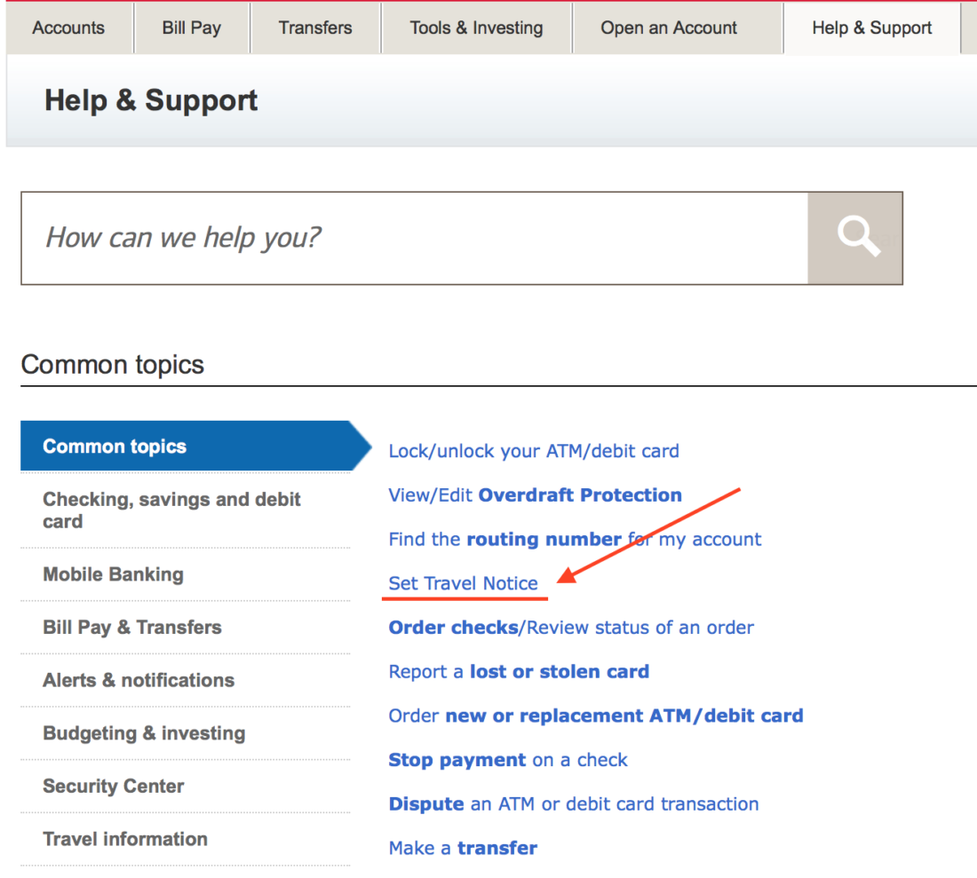 各家银行如何设置 Travel Notification - 美国信用卡指南